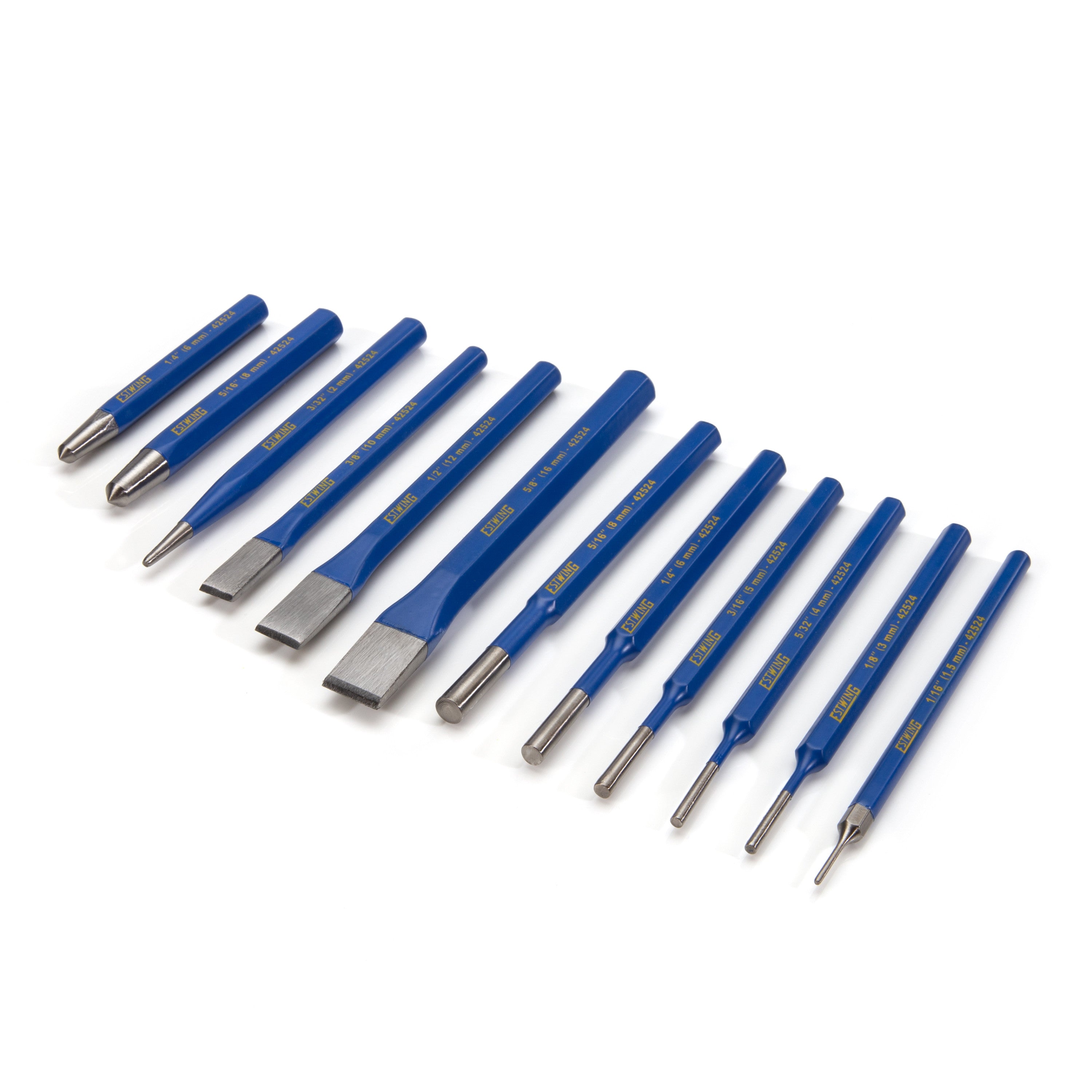 Estwing 12-Piece Cold Chisel, Pin, Center And Starter Punch Set ...